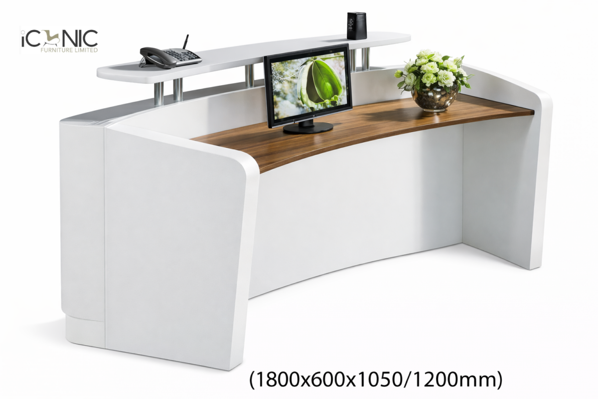 Reception Desk with Floral Accent Design – Iconic Furniture