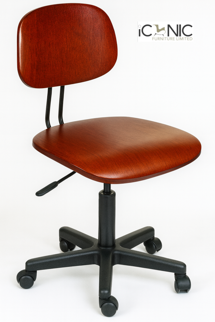 Brown Rexin Executive Chair with MS Frame & Wheel | Iconic Furniture ...